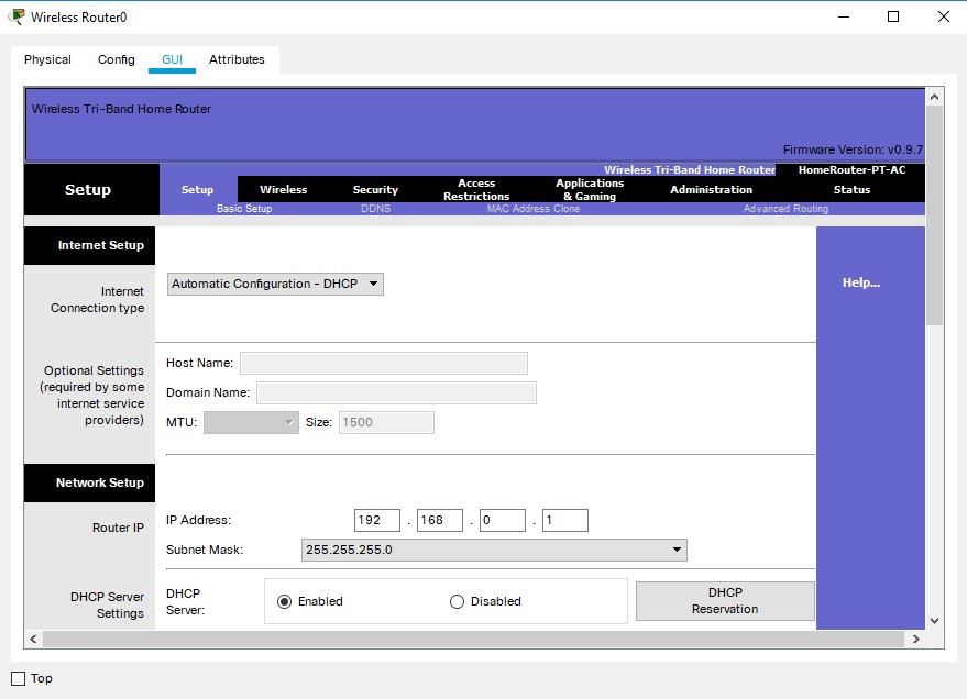Tri Band Home Router Gui